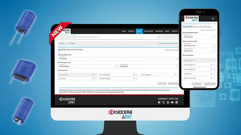 KYOCERA AVX Offers SpiSCAP, a Supercapacitor Simulation Tool - News