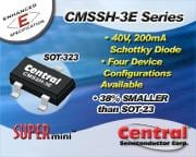 Central Semiconductor Intros CMSSH-3E Series Schottky Diodes - New Products