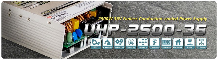 MEAN WELL Introduces UHP-2500-36 Fanless Conduction-cooled Power Supply ...