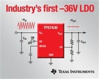 Texas Instruments Introduces First -36V, 200mA LDO - New Products