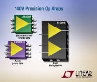 Precision Op Amps Operate on 140V Supply - New Products