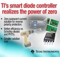 Smart Diode Controller with Zero Quiescent Current - New Products