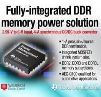 Fully-Integrated 4-Amp DDR Memory Power Solution - New Products