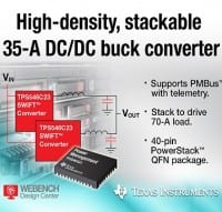 Stackable 18-Vin / 35-A PMBus Synchronous Buck DC-DCs - New Products