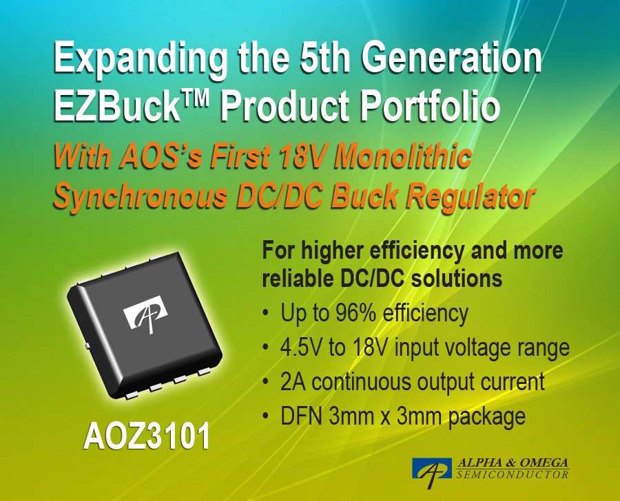 First 18V Monolithic Synchronous DC-DC Buck Regulator - New Products