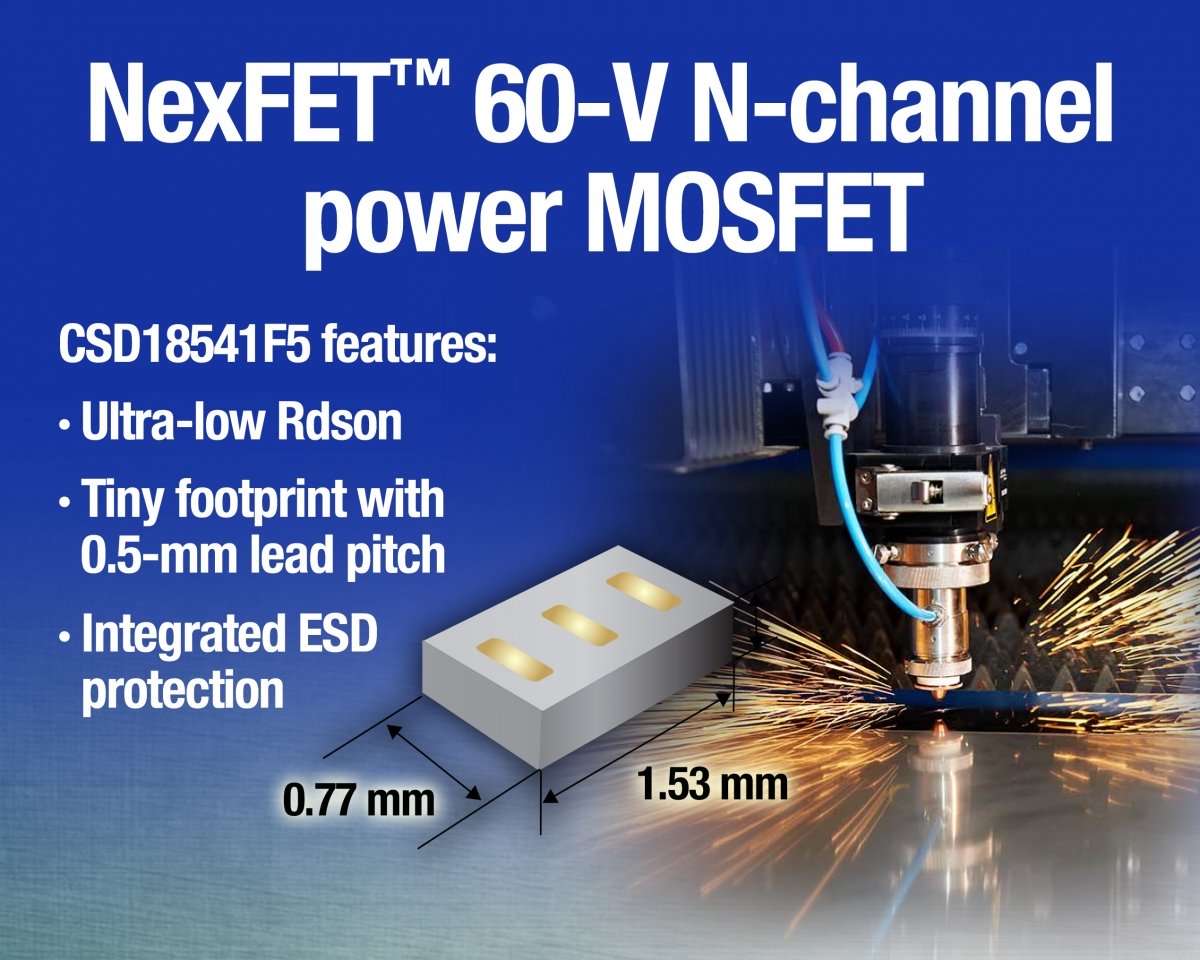 12mm2 60V N-channel Power MOSFET with Low On-Resistance - New Products