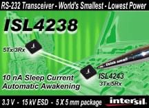 Intersil Adds ISL4238E to LINEARLINK RS-232 Line - New Products
