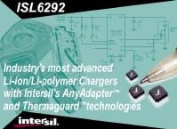 Intersil Intros ISL6292 Lithium Battery Charger IC - New Industry Products