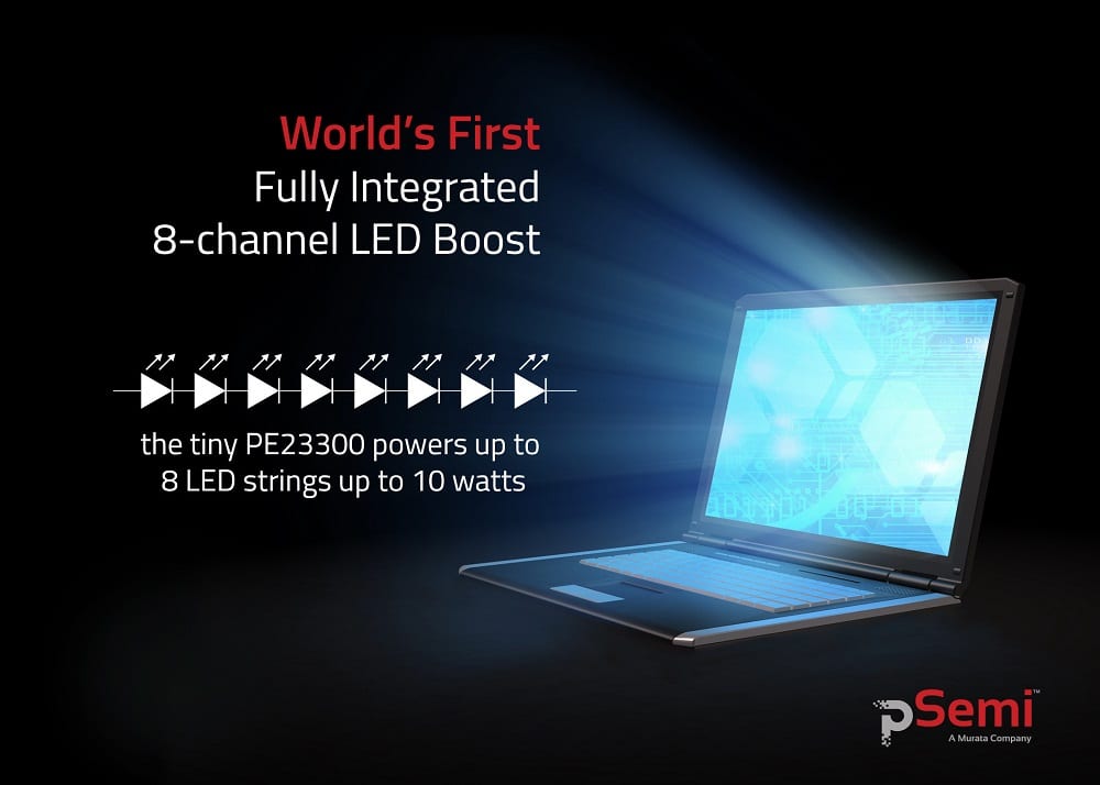 Fully-Integrated PSiP 8-Channel LED Boost Converter - New Products