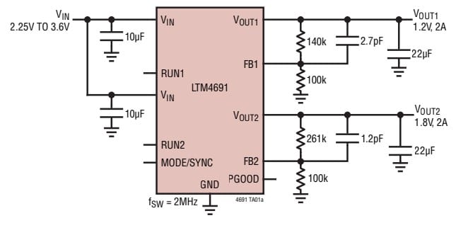 Low VIN, High Efficiency, Dual 2A Step-Down DC-DC Converter - New Products