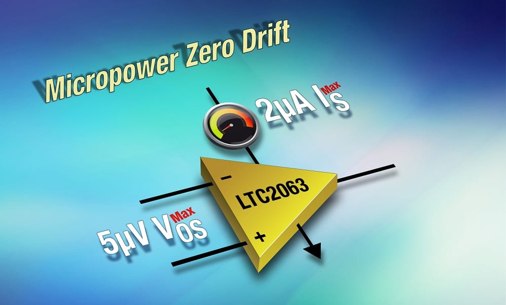 Low-Power Zero-Drift Op Amp Consumes only 1.3μA - New Products