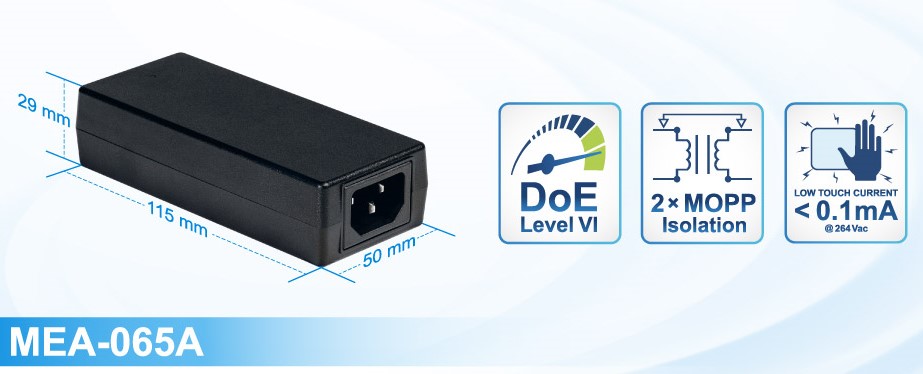 Compact 65W AC-DC Adapters for Medical and Industrial Applications ...