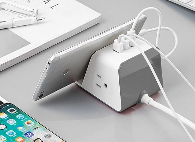 29W Wireless Charging Stand with 3 USB Ports and 2 Power Outlets - New ...