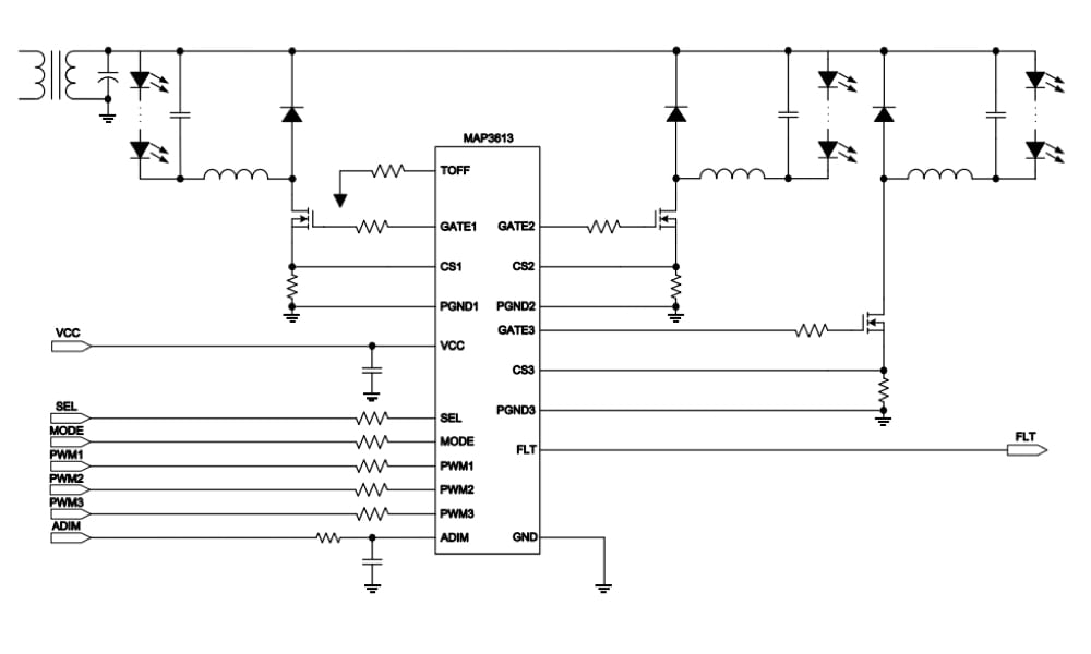 3-Channel BLU LED Driver for UHD TVs Dims Up to 270 LEDs - New Products