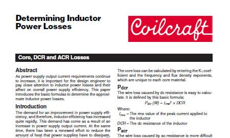Determining Inductor Power Losses - White Paper